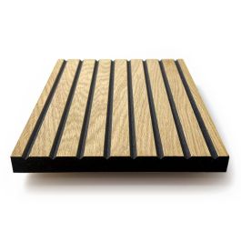 13mm V-Grooved Oak Veneered Black MDF 2 Sides Crown Cut 2440mm x 1200mm ...